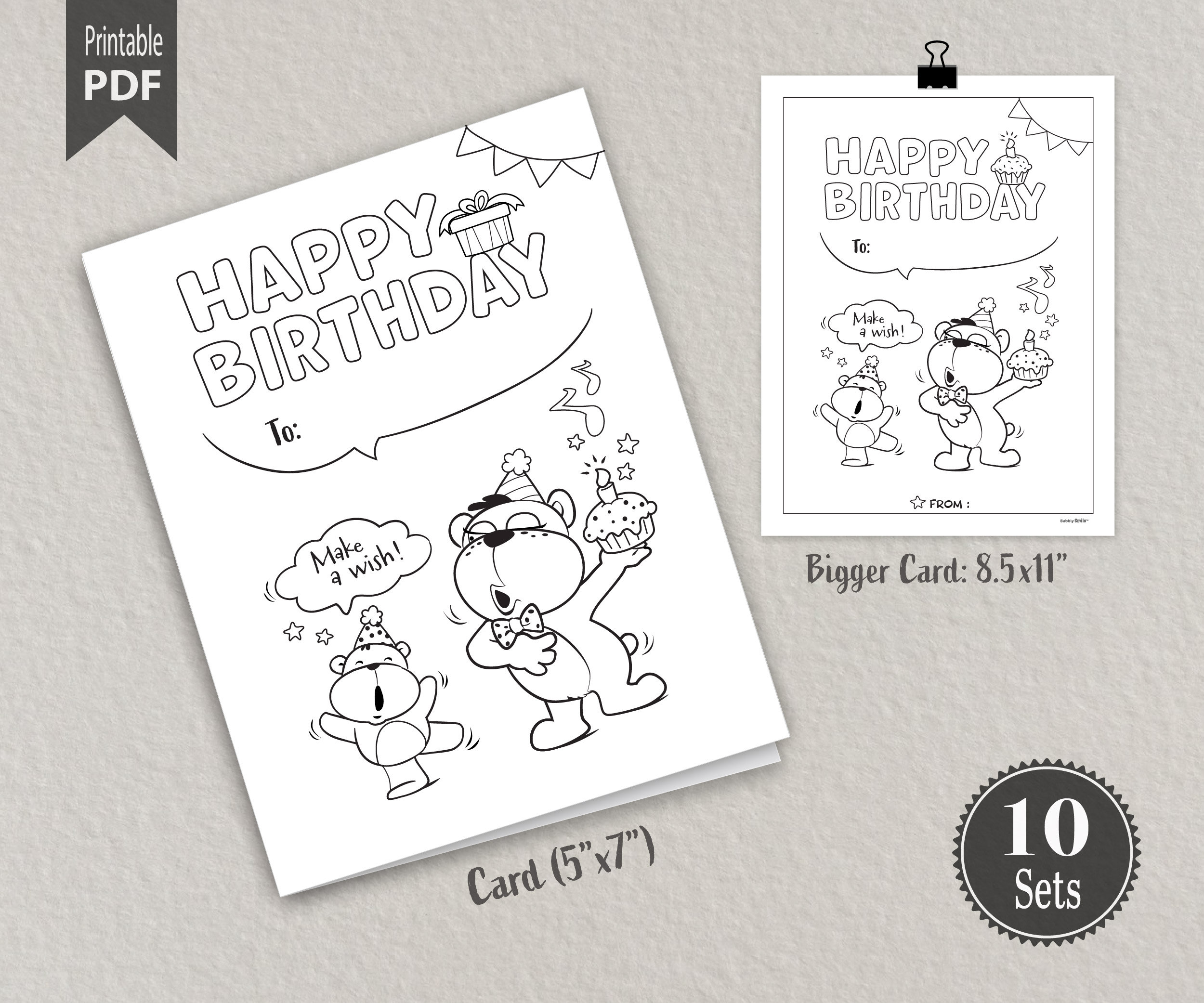 Kids Printable Birthday Card, Birthday Animal Music Band Card, Kids ...