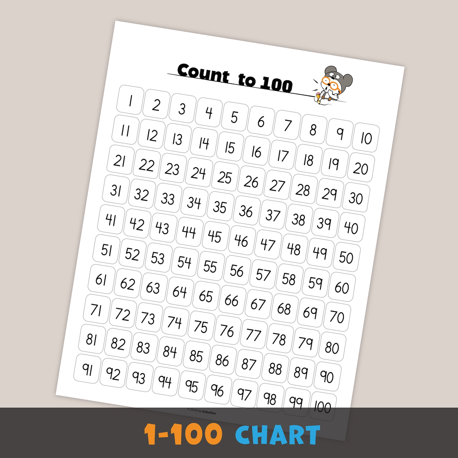 Kids Number 1-100 Worksheet, 100 Writing Template, Chart, Quiz ...