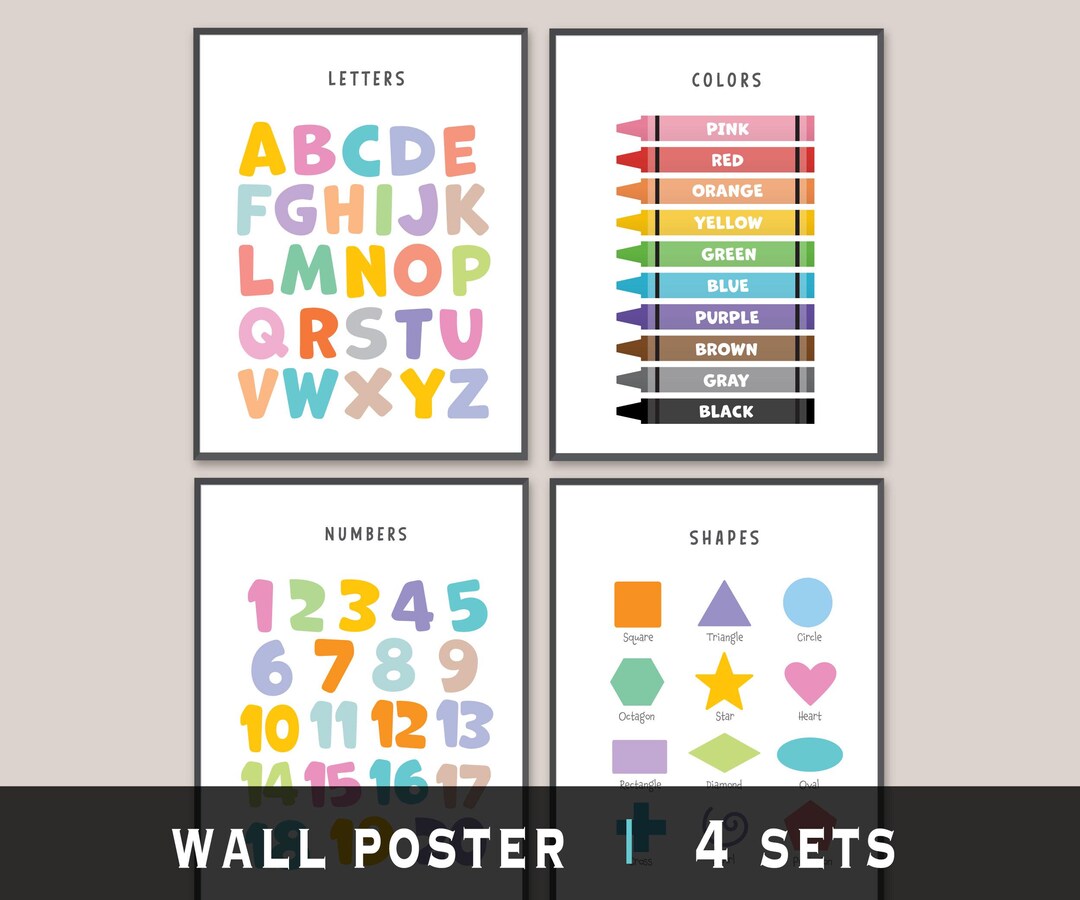 Preschool Educational Posters, Homeschool Printable for Toddler ...