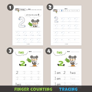 Preschool Finger Counting 1-10, Tracing Numbers, Finger Counting ...
