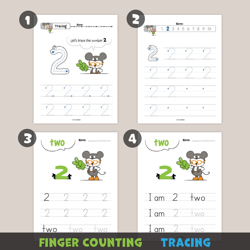Preschool Finger Counting 1-10, Tracing Numbers, Finger Counting ...