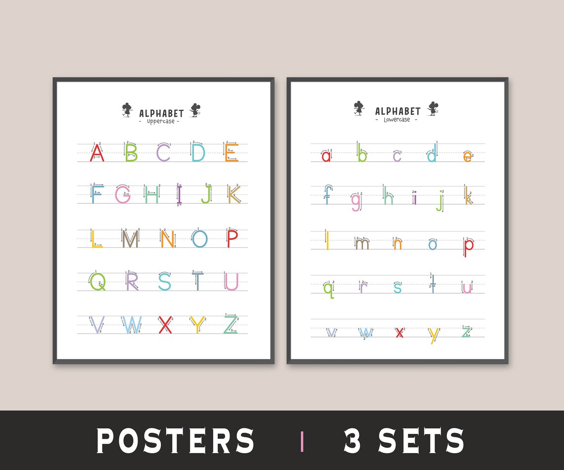 English Alphabet Poster & Workbook Combo Set, Homeschool, Classroom ...