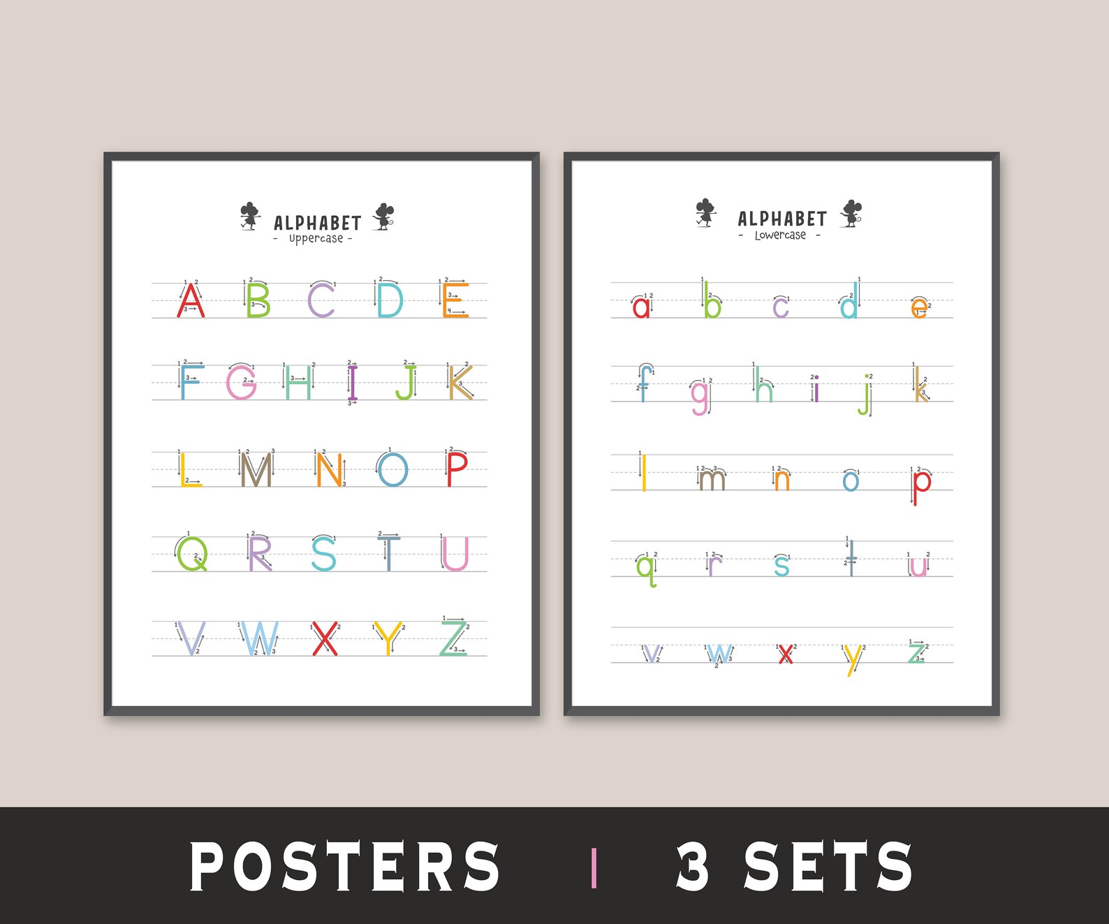 English Alphabet Poster & Workbook Combo Set, Homeschool, Classroom ...