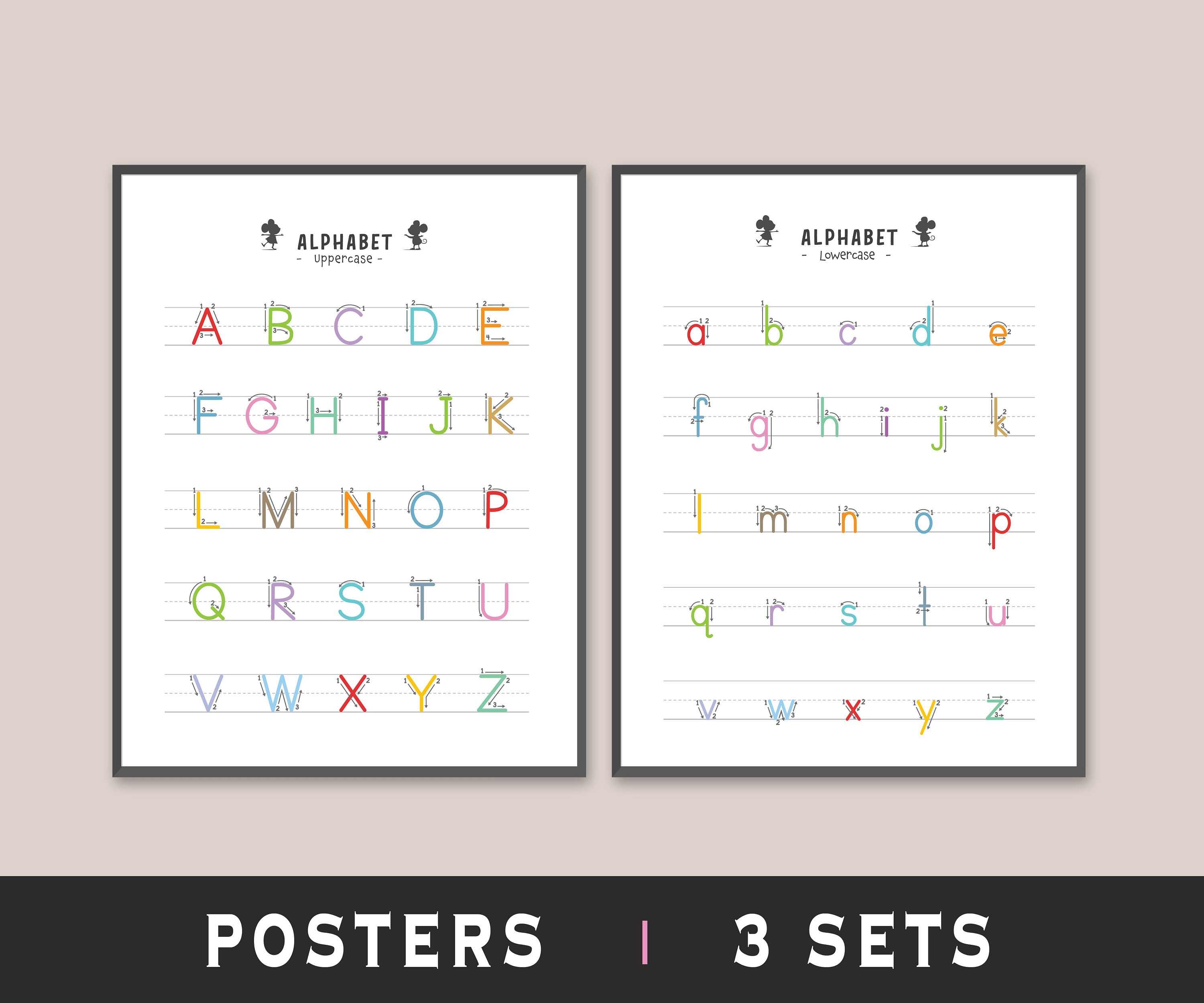 English Alphabet Poster & Workbook Combo Set, Homeschool, Classroom ...
