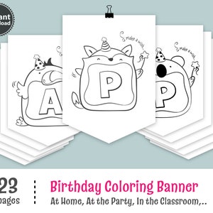 Birthday Animal Banner for Kids, DIY Birthday Party Banner, Kids ...