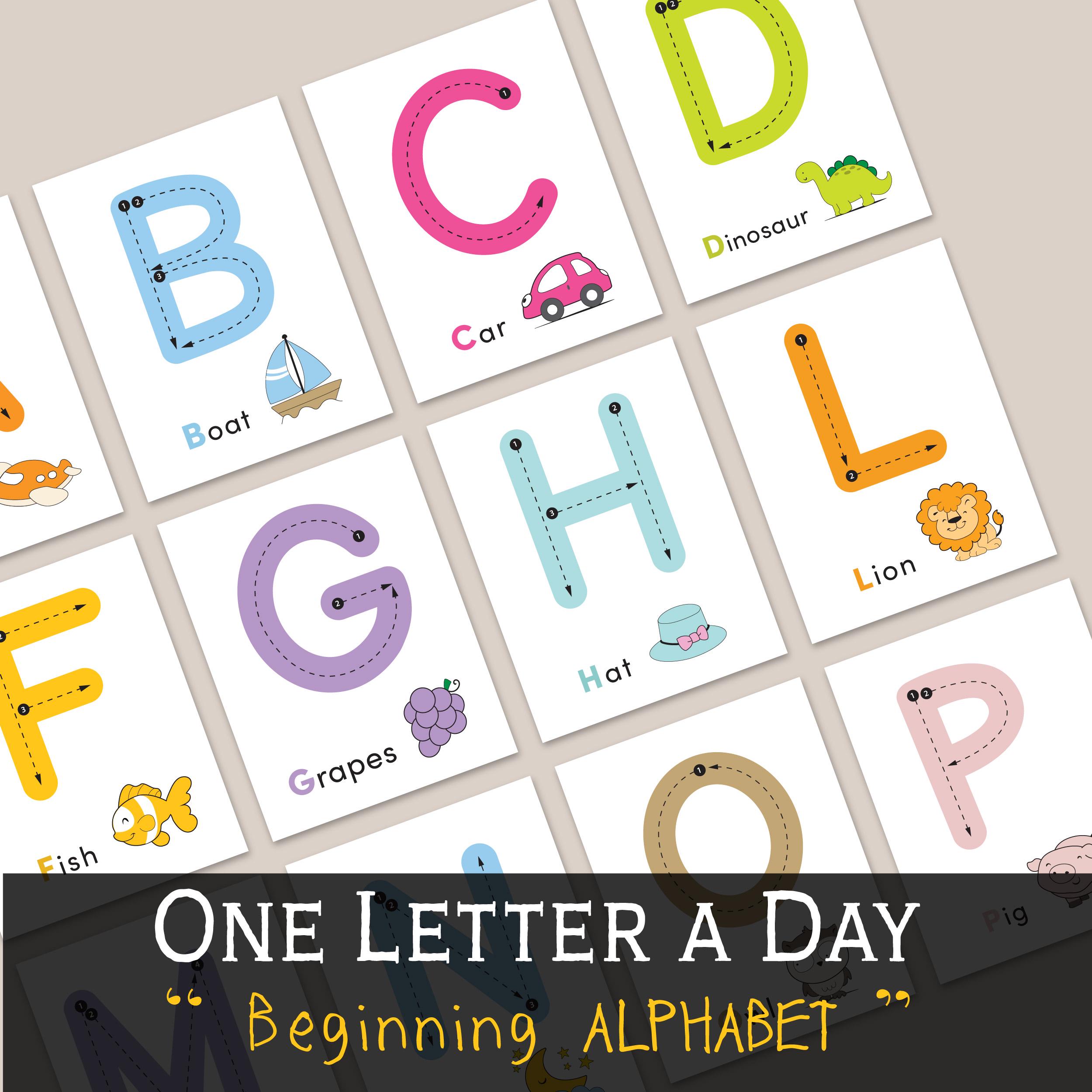Toddler ABC Poster With DIY Fun, One Letter a Day Alphabet, Beginning ...