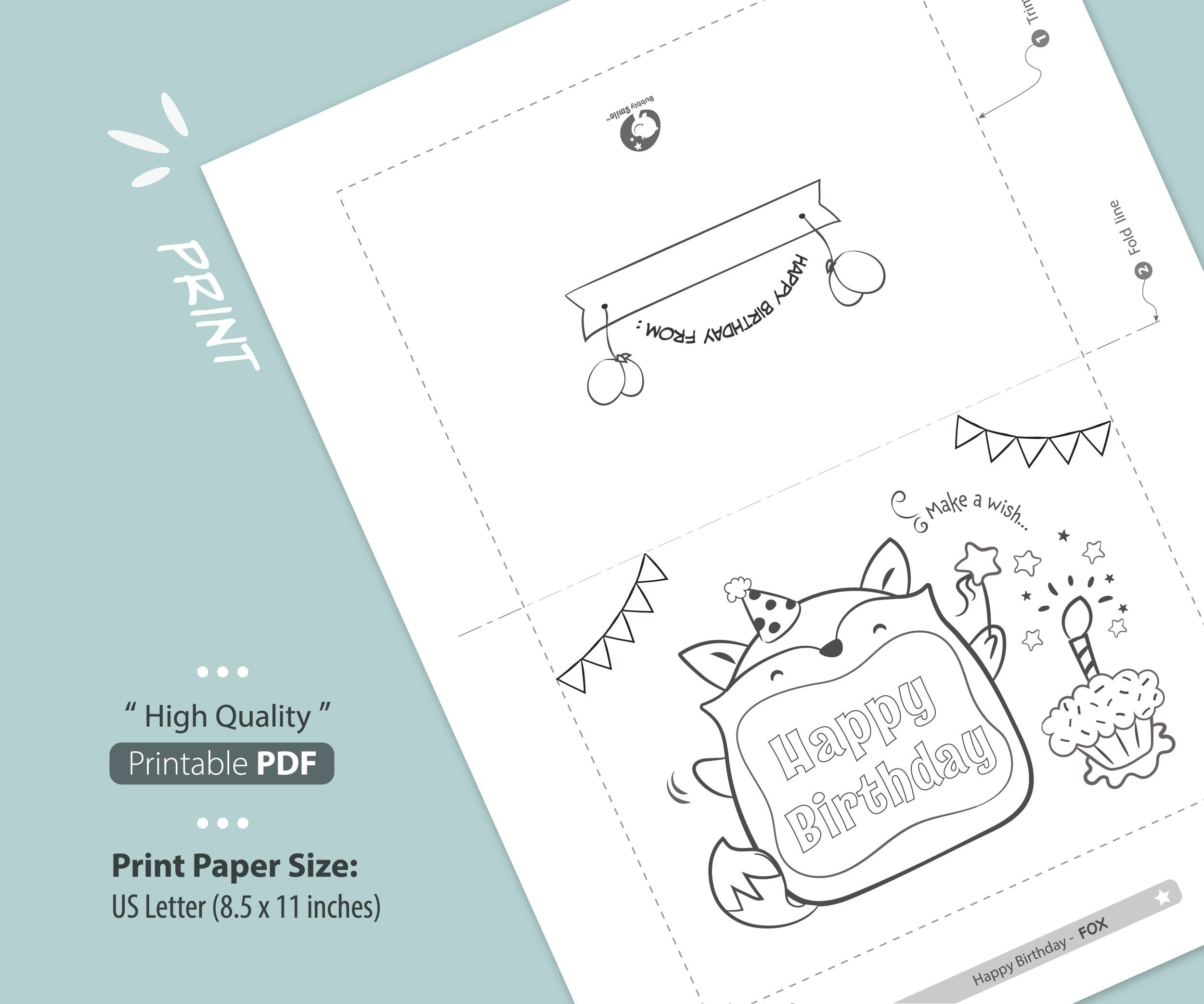 Fun Kids Birthday Printable, Cute Animal Birthday Card, Birthday Party ...