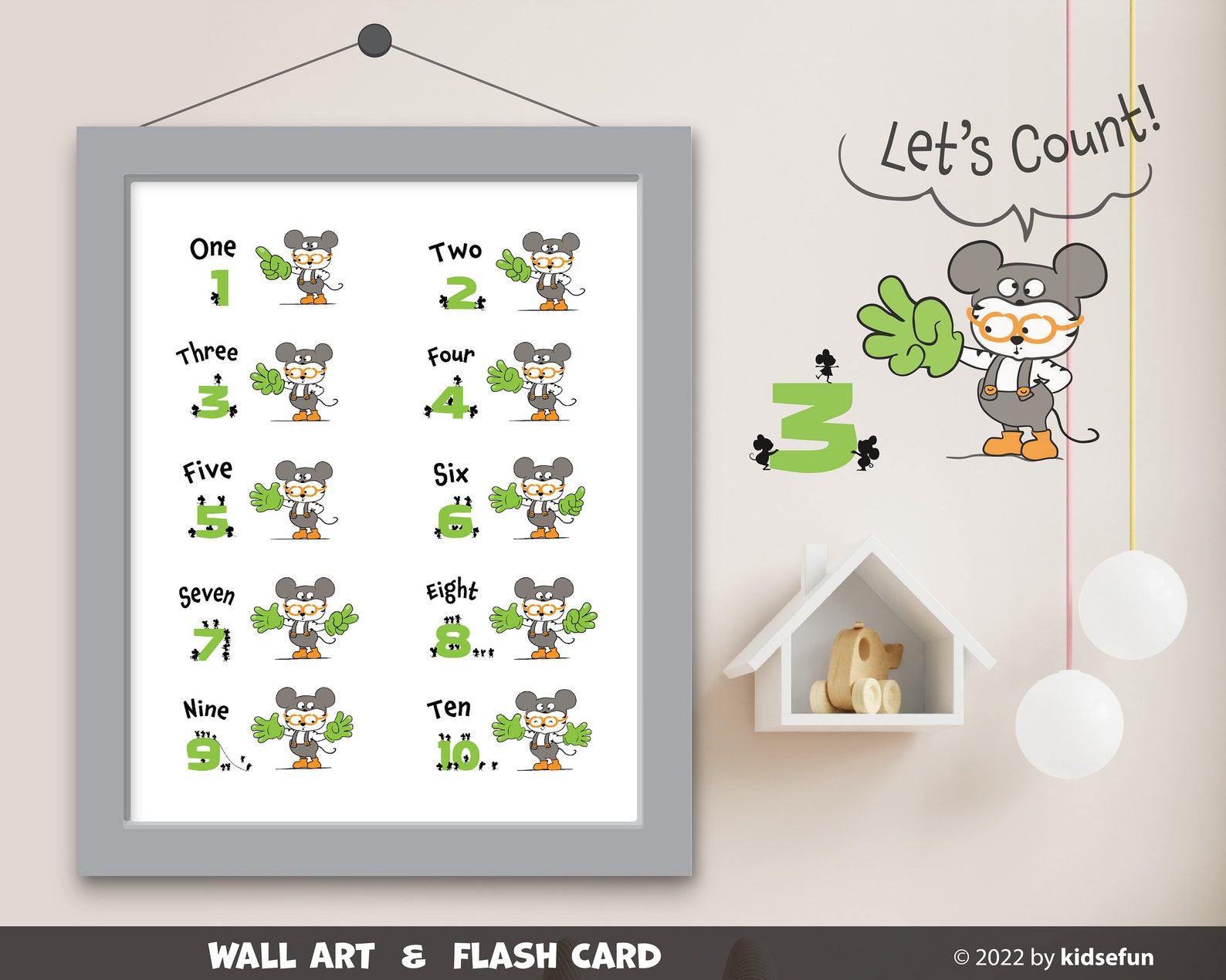 Printable Preschool Number Poster, Kids Number Flash Card, Kids ...