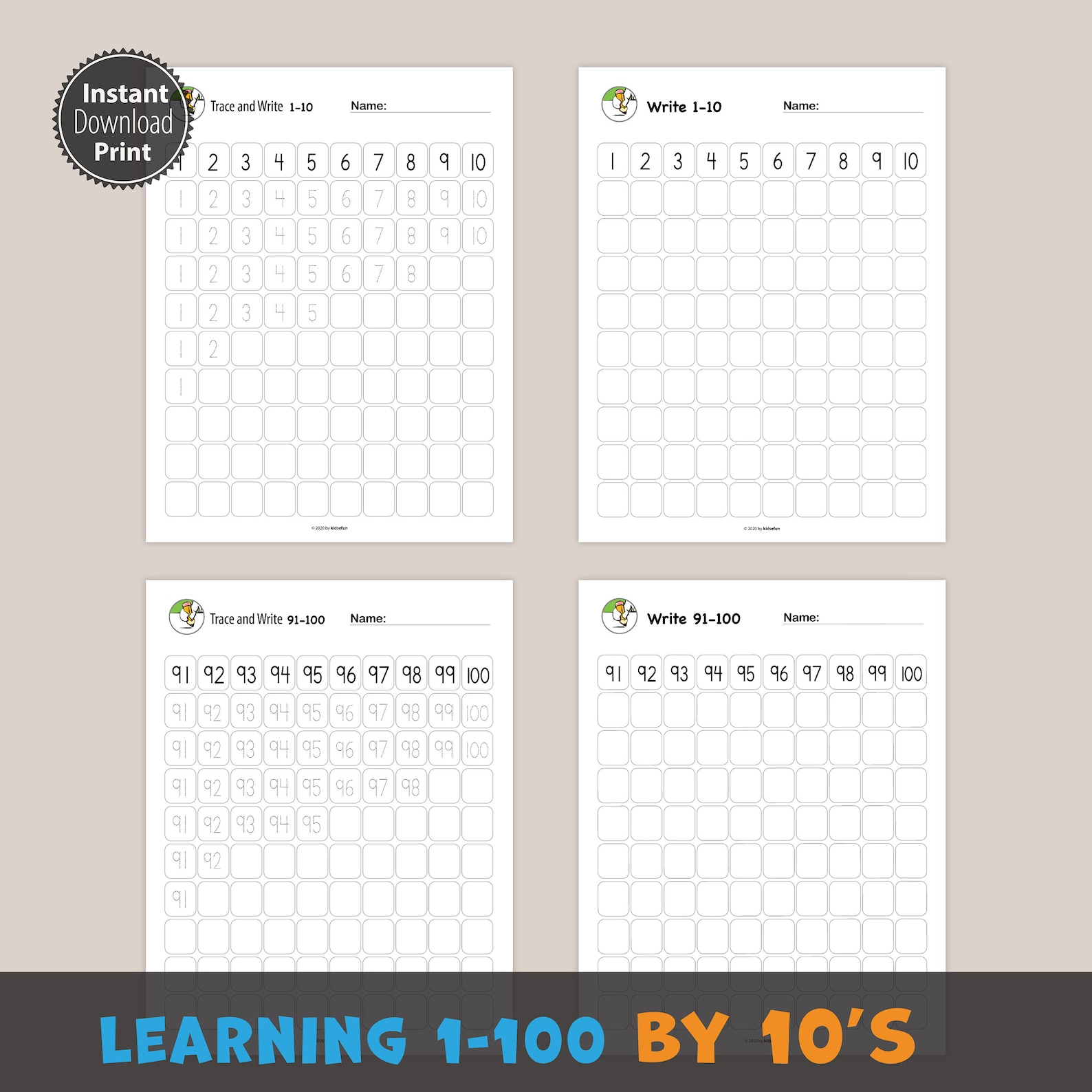 Printable Number 100 Workbook, Worksheet, Writing Template, 1-100 Chart ... Printable Number 100 Workbook, Worksheet, Writing Template, 1-100 Chart ...