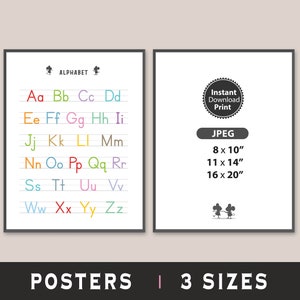 English Alphabet Poster & Workbook Combo Set, Homeschool, Classroom ...