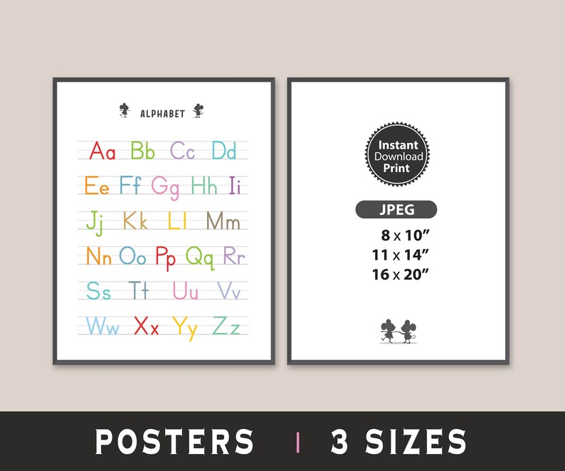 English Alphabet Poster & Workbook Combo Set, Homeschool, Classroom ...