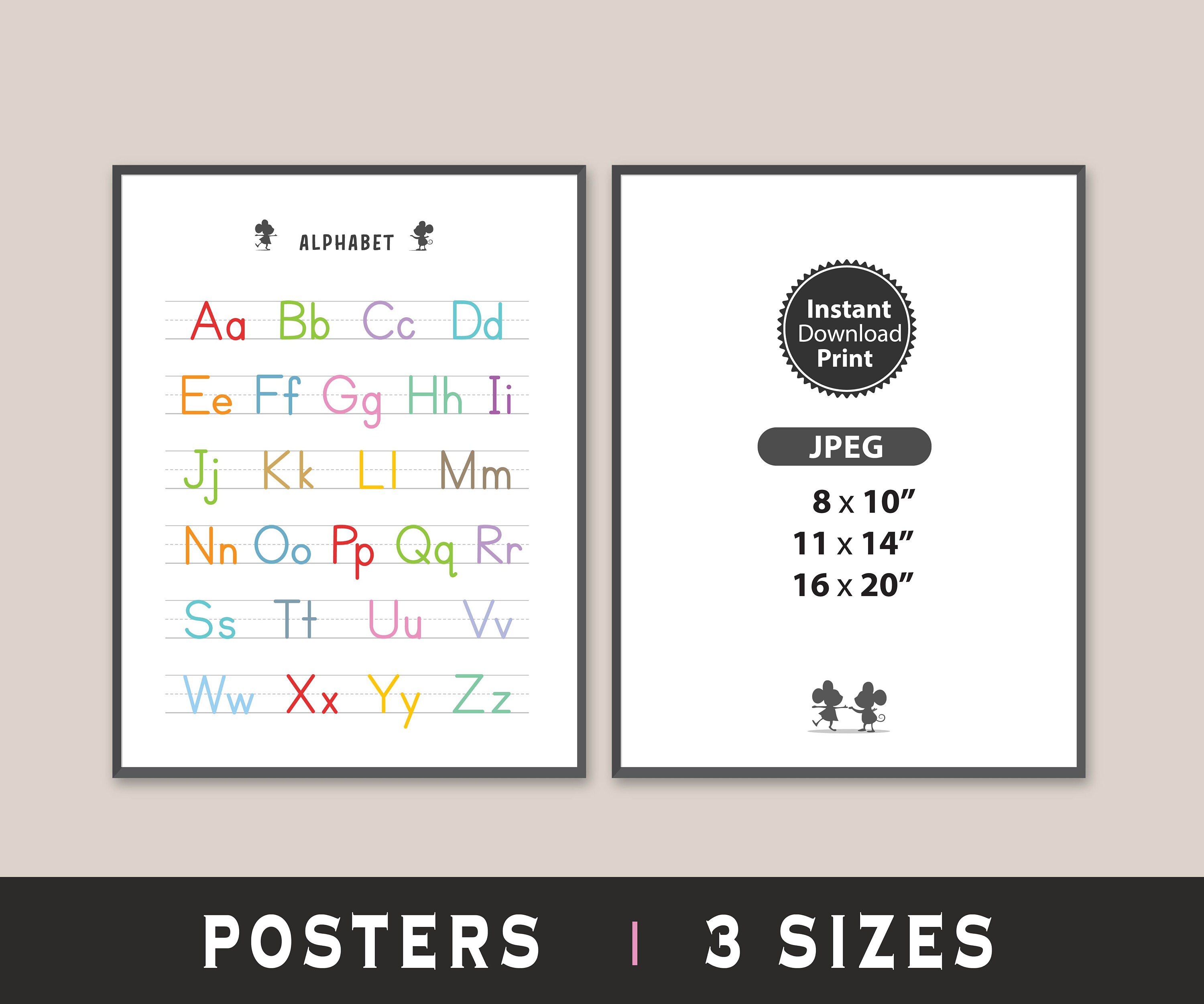 English Alphabet Poster & Workbook Combo Set, Homeschool, Classroom ...