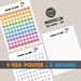 Printable Number 100 Poster, 1-100 Template, 1-100 Chart, Homeschool ...