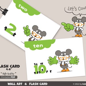 Printable Preschool Number Poster, Kids Number Flash Card, Kids ...