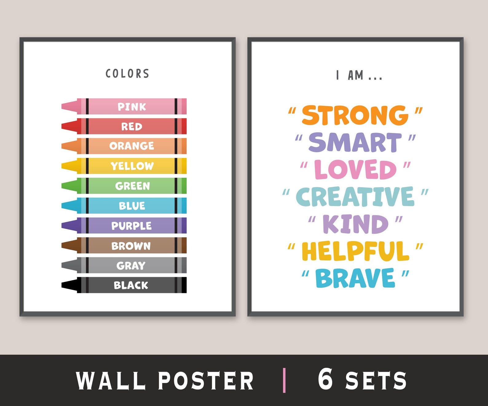 Preschooler Educational Wall Decor Printable, Cute Toddler Learning ...