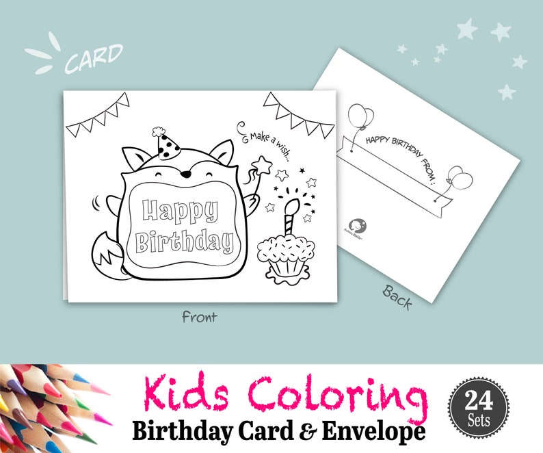 Fun Kids Birthday Printable, Cute Animal Birthday Card, Birthday Party ...