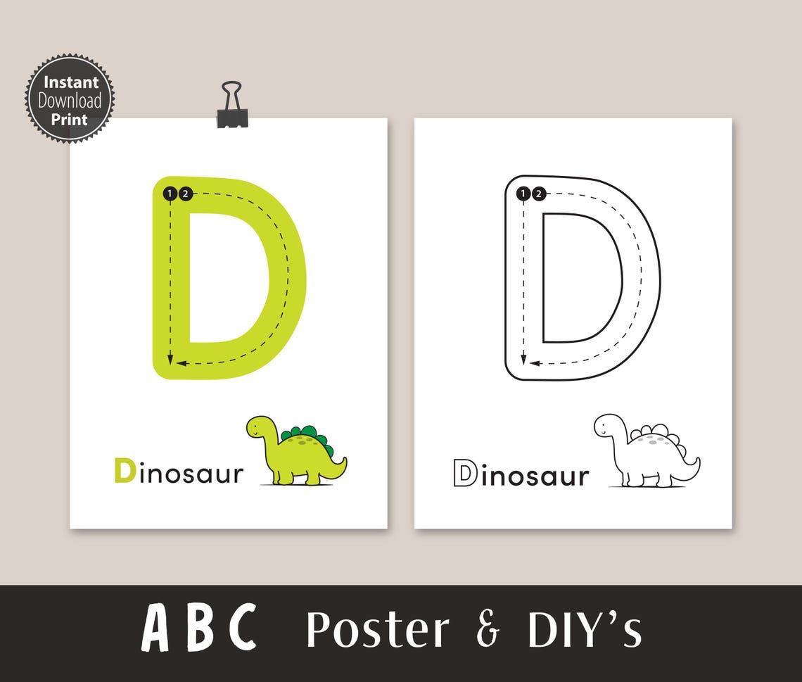 Toddler ABC Poster With DIY Fun, One Letter a Day Alphabet, Beginning ...