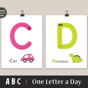 Toddler ABC Poster With DIY Fun, One Letter a Day Alphabet, Beginning ...
