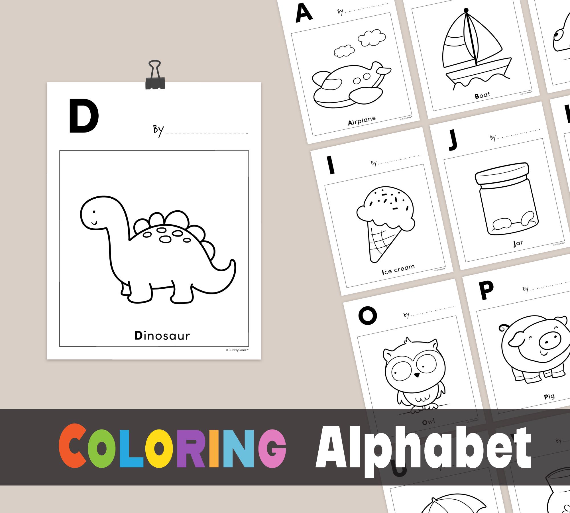 Printable ABC Coloring Flash Card, Homeschool Alphabet Printable ...