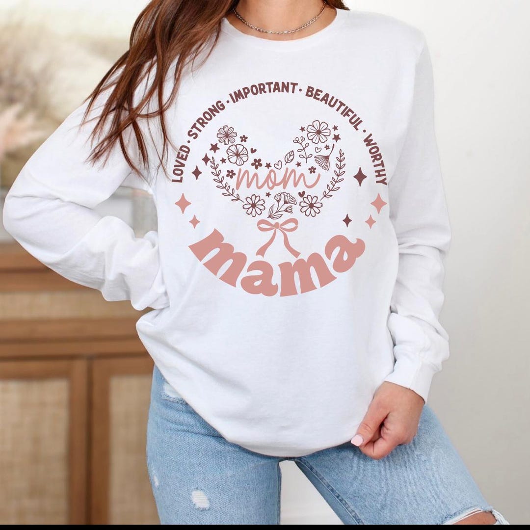 Boho Floral Mama Png, Mom Adjectives Png, She is Mom Png, Mama Flowers ...