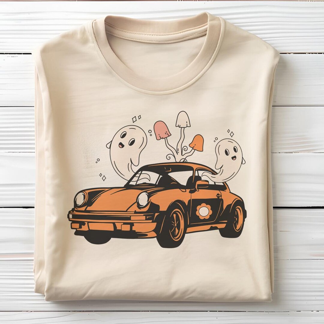 Cute Ghosts Riding a Car PNG, Halloween Png, Happy Car Ghost With ...