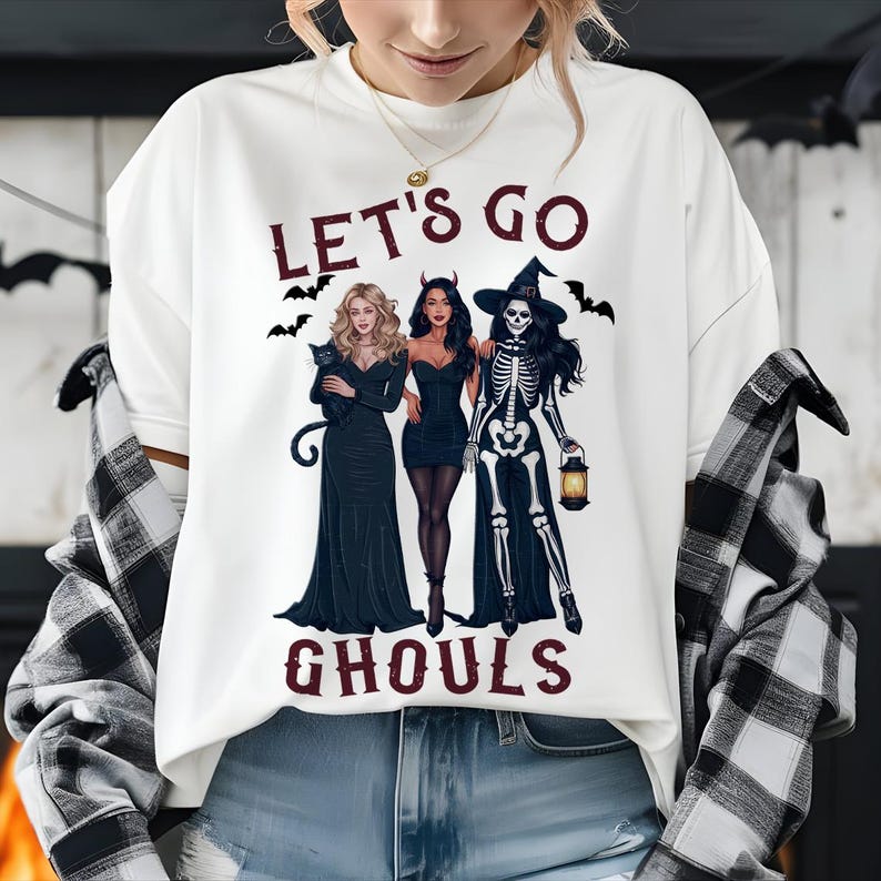 Let's Go Ghouls Halloween PNG Bundle: Witchy Retro Designs (digital ...