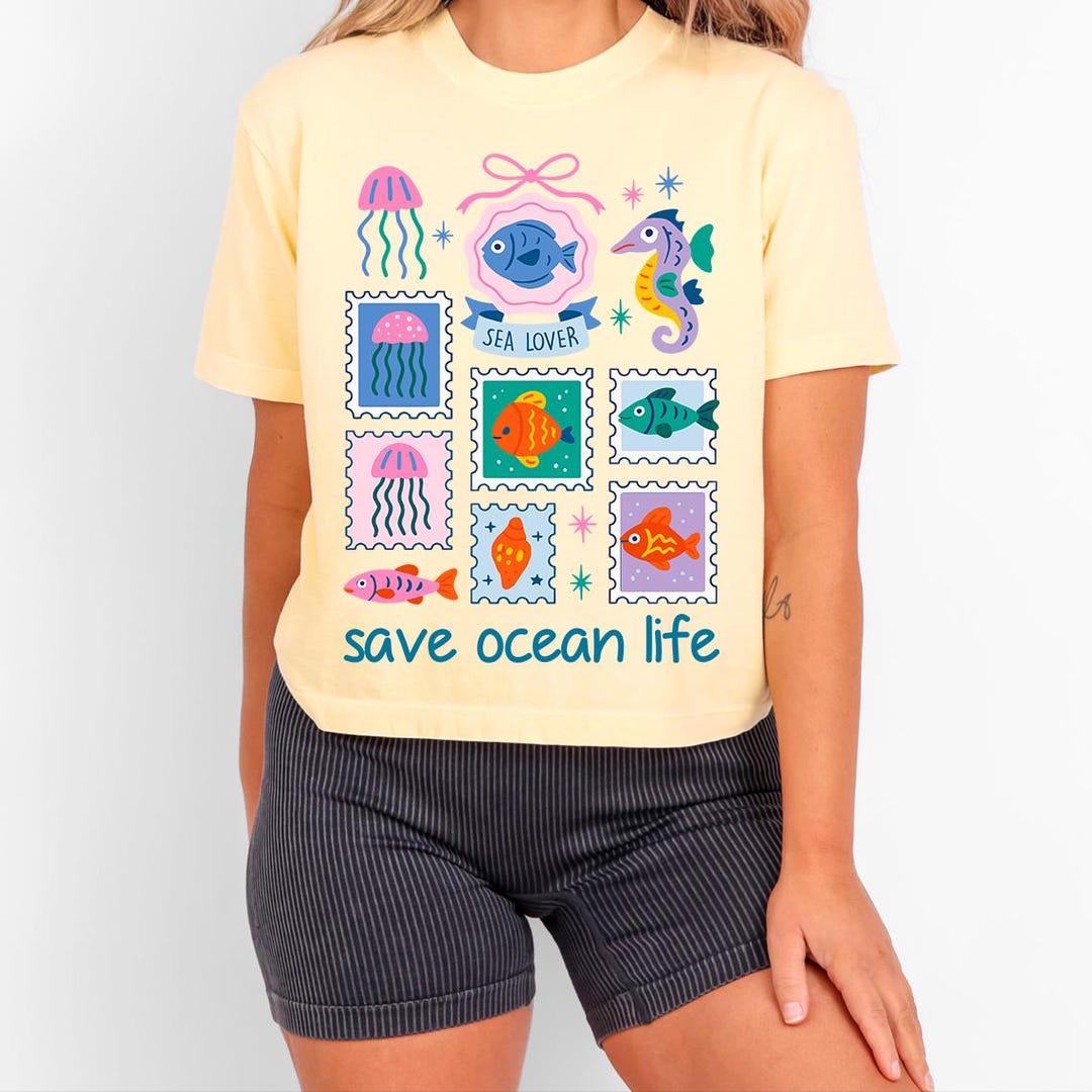 Ocean Animals PNG: Sea Life With Pink Bow (digital Download, 6000x6000 ...
