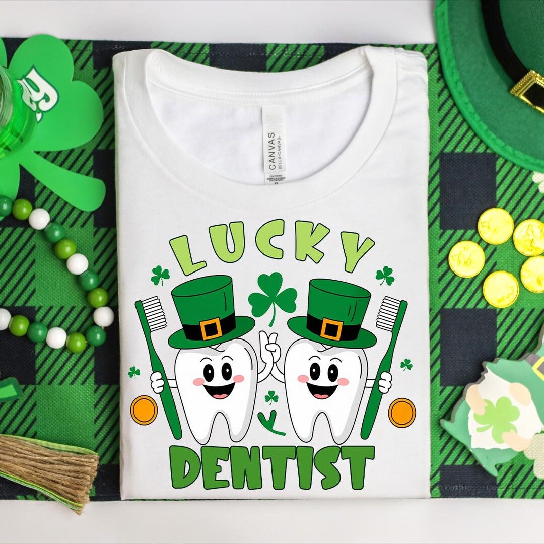 Funny Lucky Dentist Png, Dental Tooth Shamrock St Patrick Day Png ...