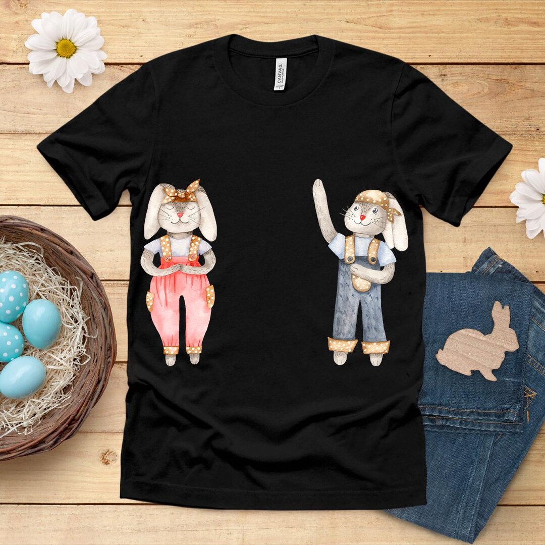 Cutest Easter Bunny Duo Png, Bunny Couple Art Png, Charming Bunny Duo ...