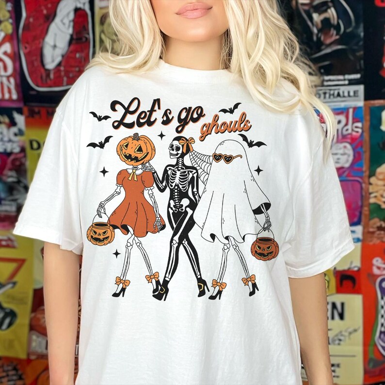 Let's Go Ghouls Halloween PNG Bundle: Witchy Retro Designs (digital ...