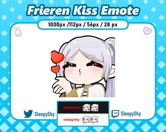 Cute Uwu Frieren Emote for Twitch / Youtube / Kick / Streamer | White ...