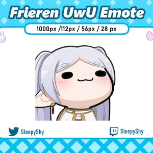 Cute Uwu Frieren Emote for Twitch / Youtube / Kick / Streamer | White ...