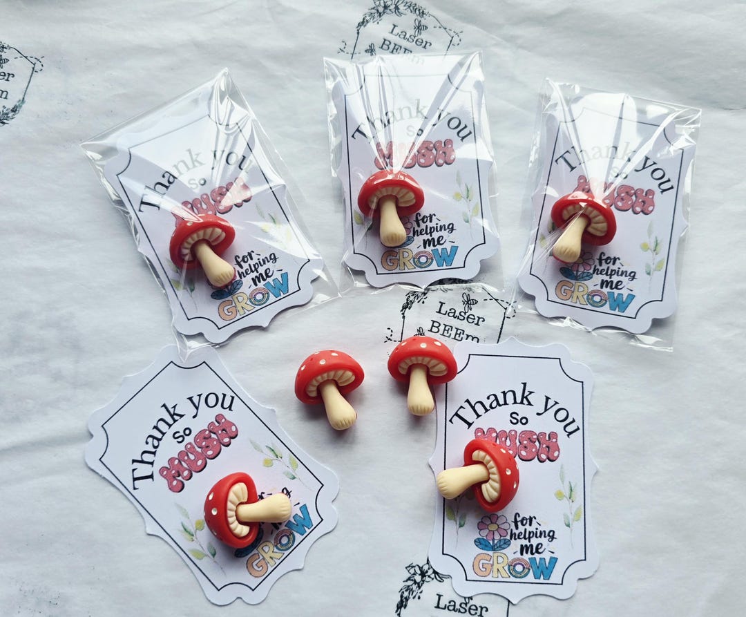 Thank You so MUSH for Helping Me Grow, 300gsm Quoted Card With Mushroom ...