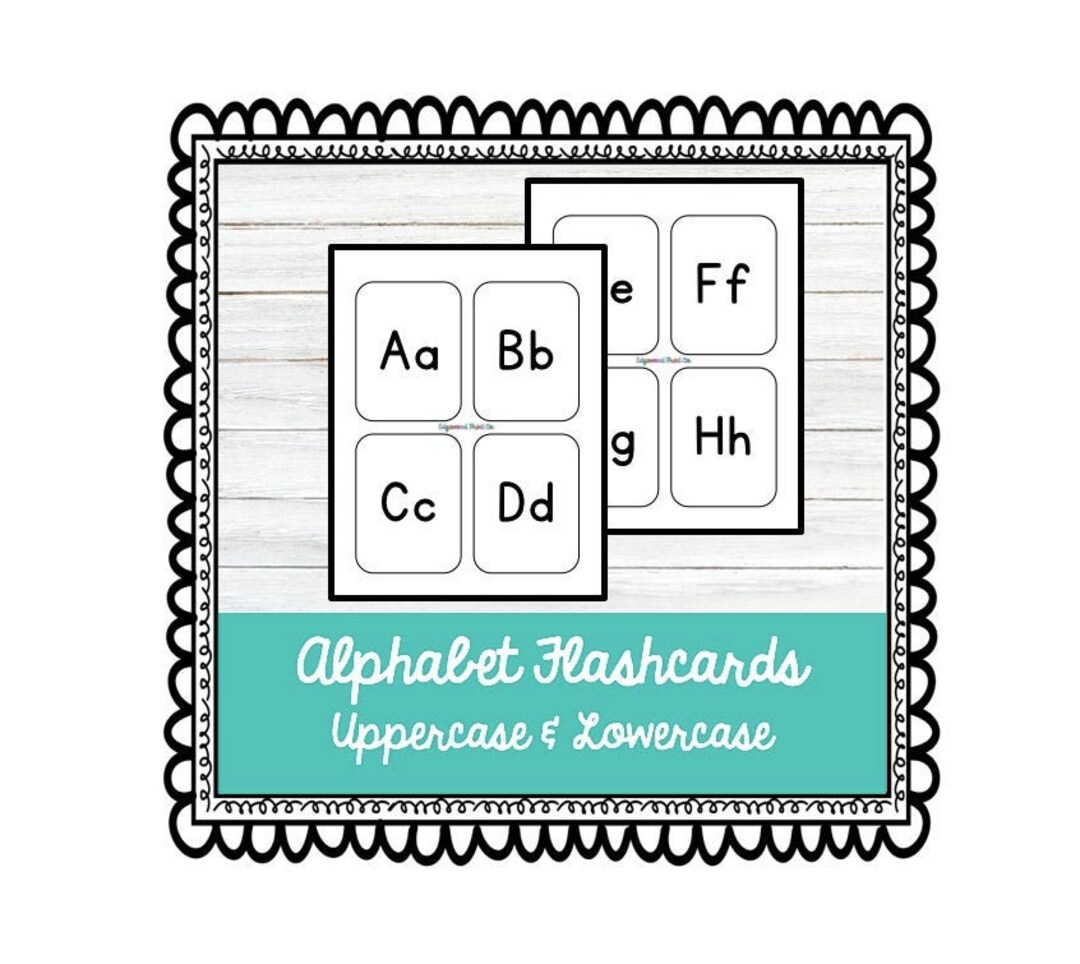 Alphabet Flashcards | Uppercase & Lowercase | Printable - Etsy