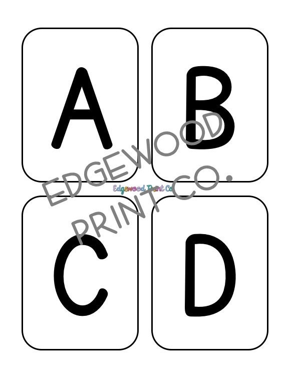 Alphabet Flashcards | Uppercase | Printable - Etsy
