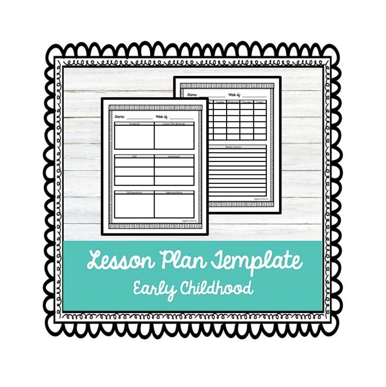 Lesson Plan Template | Early Childhood | Printable - Etsy