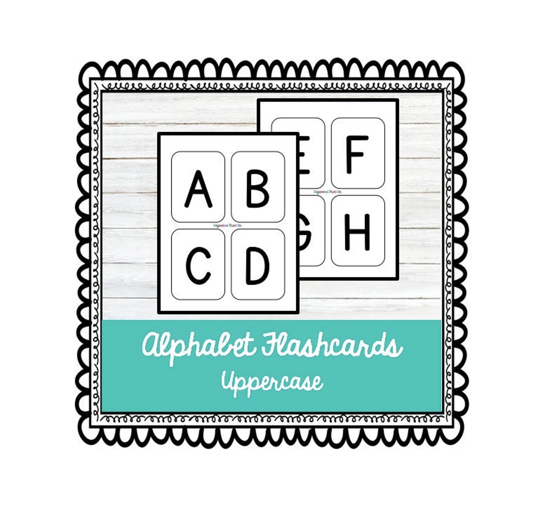 Alphabet Flashcards | Uppercase | Printable - Etsy
