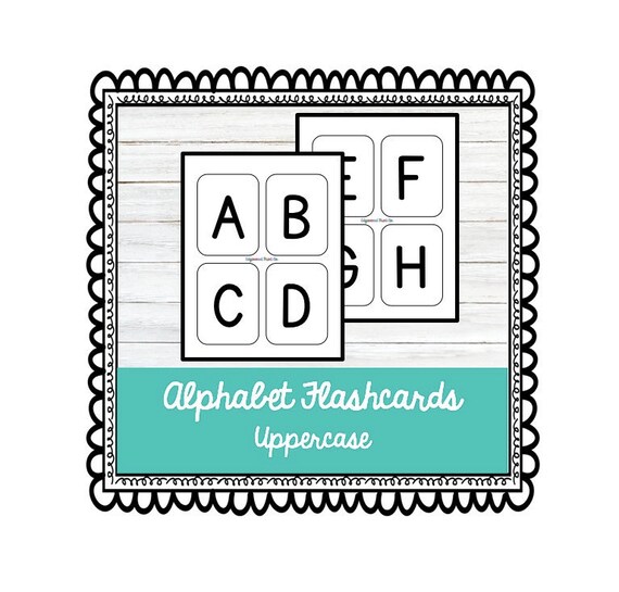 Alphabet Flashcards Uppercase Printable | Etsy