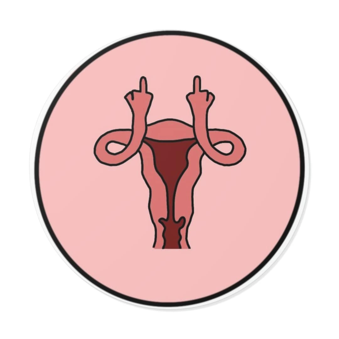 Uterus Middle Finger Sticker - Etsy