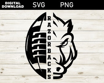 Football Razorbacks Svg - Etsy
