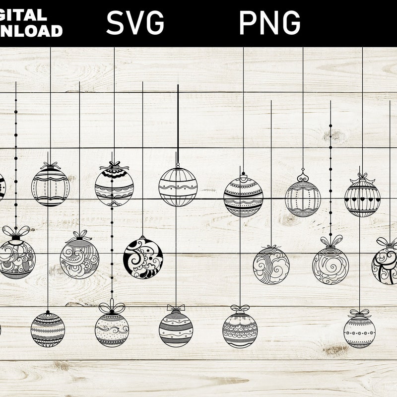 Christmas Balls Svg - Etsy