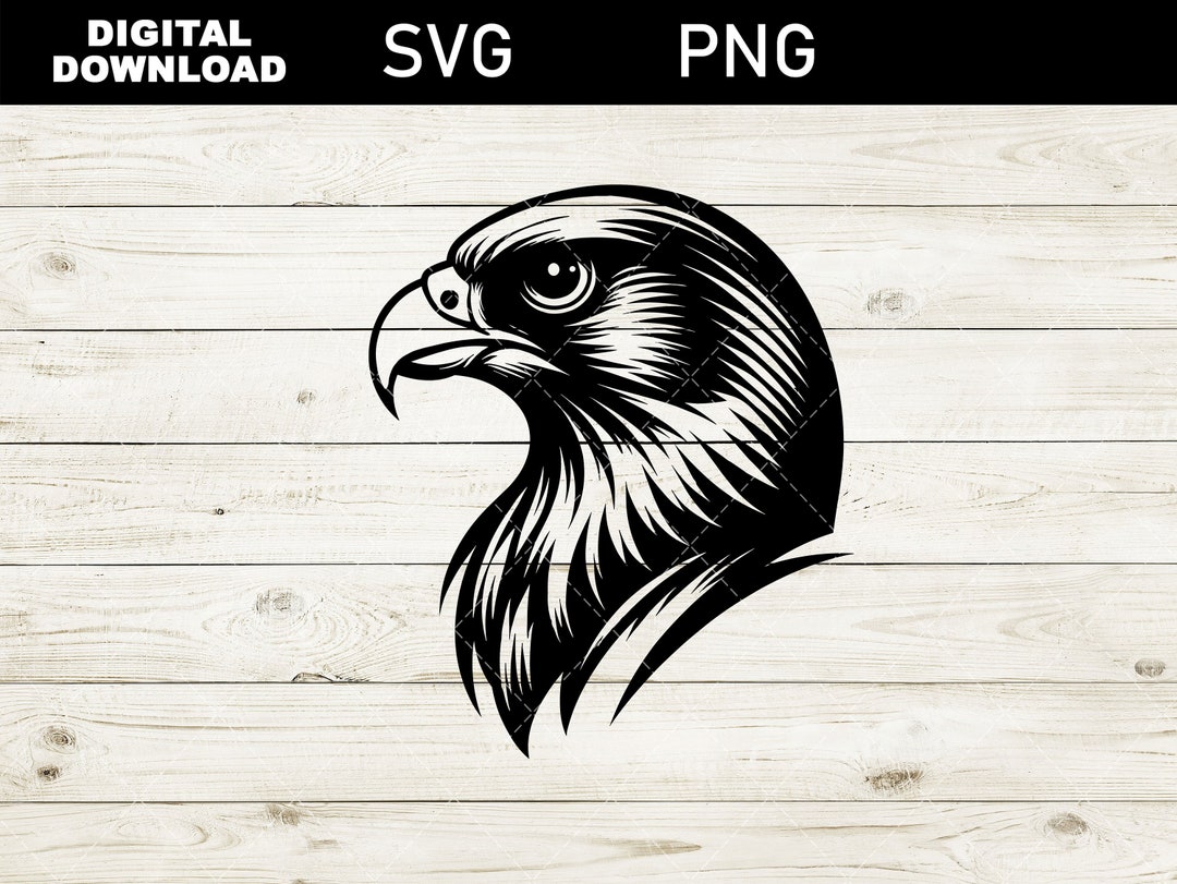 Falcon Head SVG File, Falcon Svg, Bird Svg & Png, Falcons Mascot ...