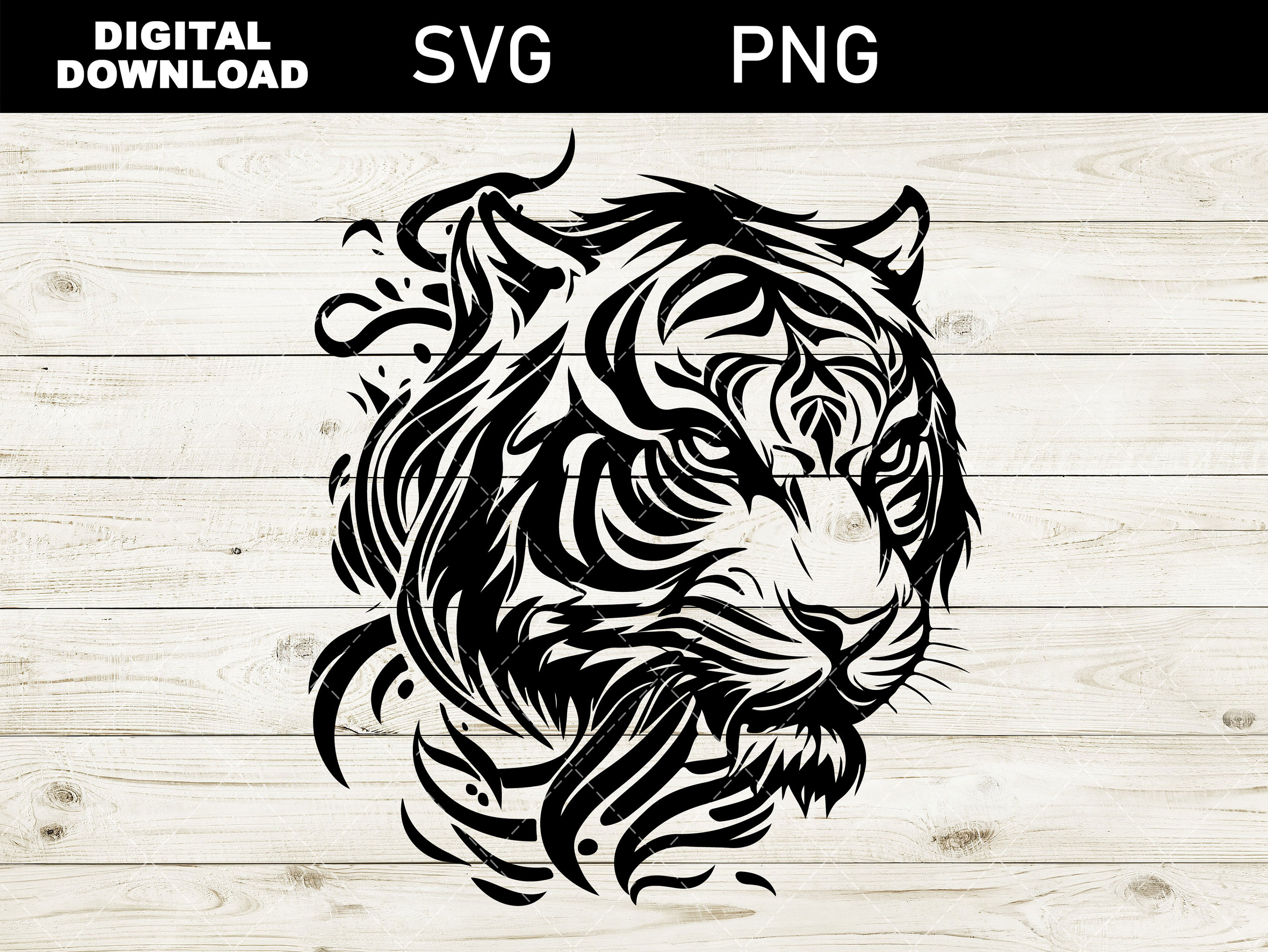 Tiger Face SVG, Tiger Face Png, Tiger Tatto Design, Tiger SVG, Tiger ...