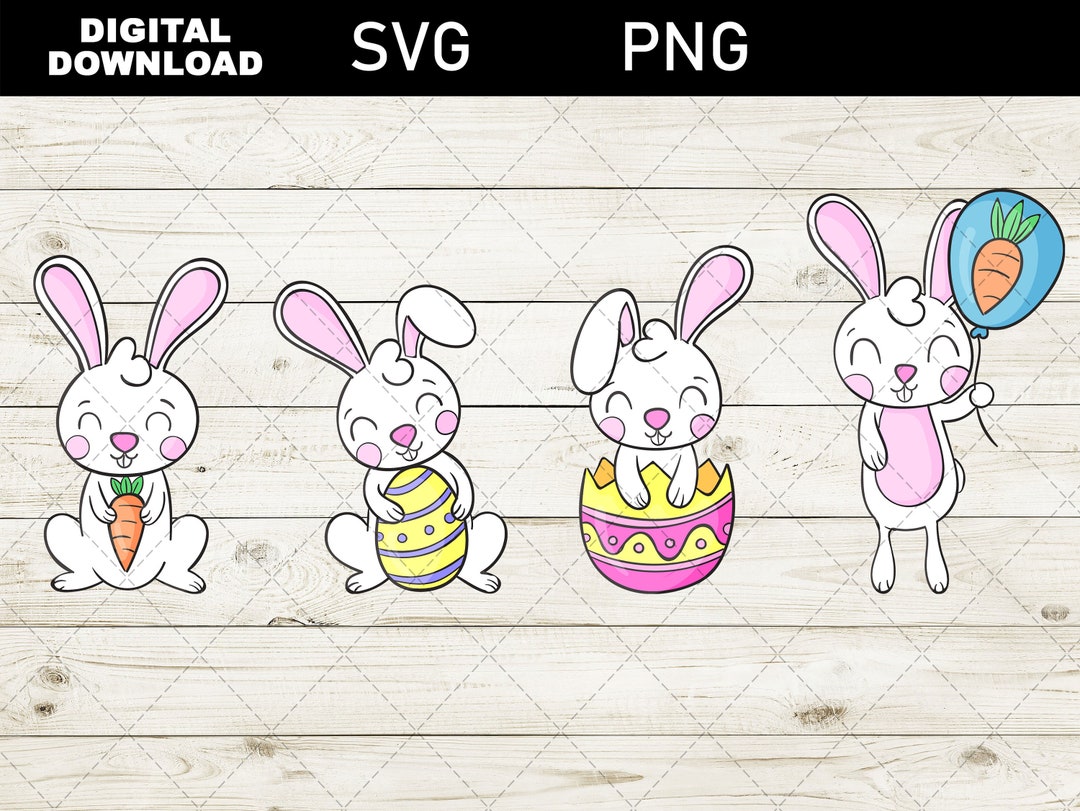 Easter Rabbit Svg, Bunny in Egg Svg, Easter Clipart, Happy Easter Svg ...