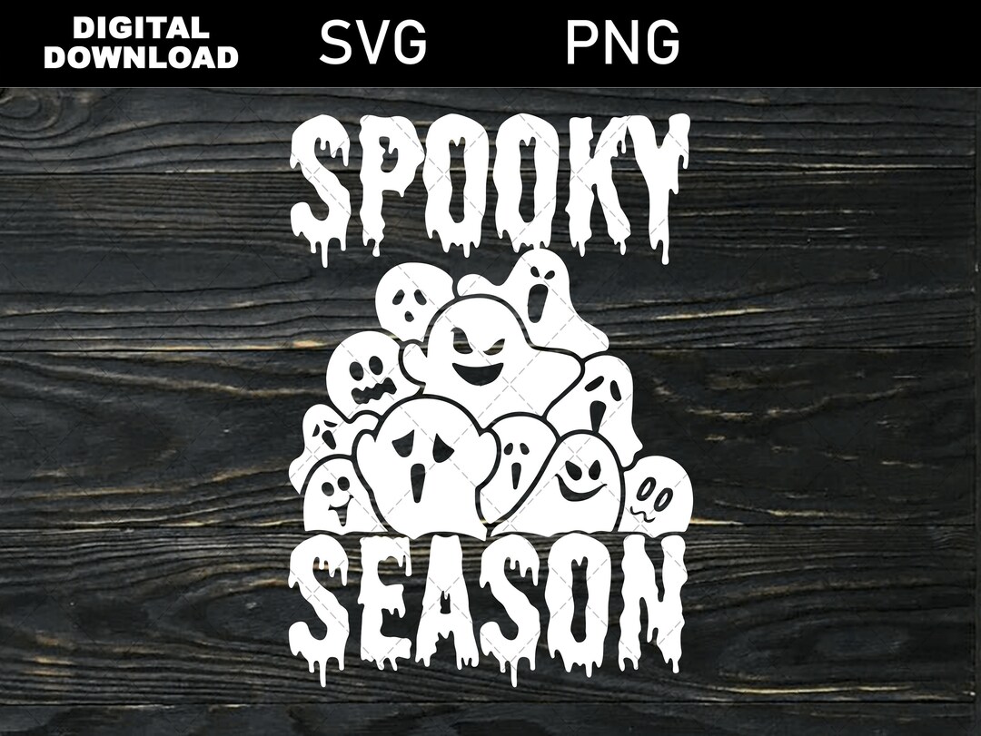 Spooky Season Ghost Svg, Kids Halloween Svg, Funny Fall Shirt, Creepy ...