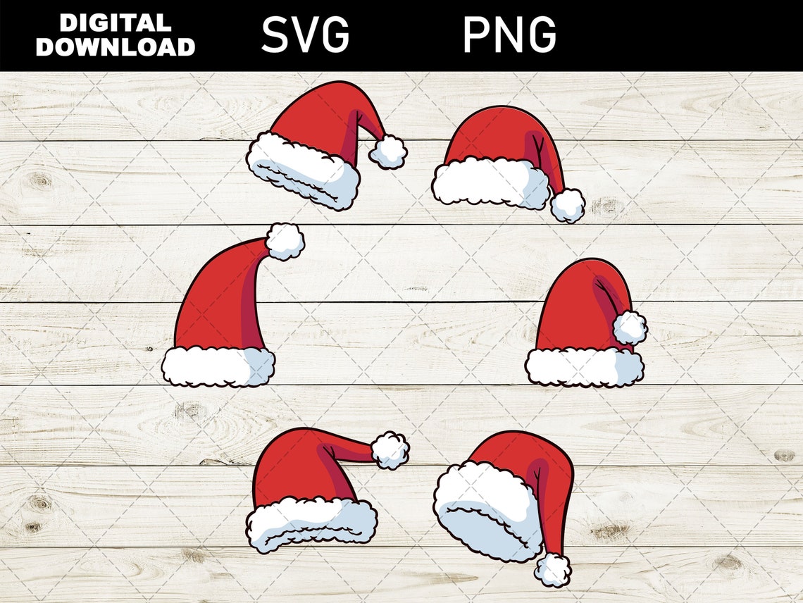 Santa Hat SVG Bundle Christmas Hat Svg Christmas Decoration - Etsy