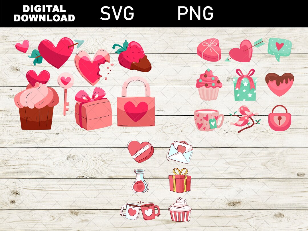 Valentines Svg Bundle, Happy Valentine Svg, Valentines Day Svg ...