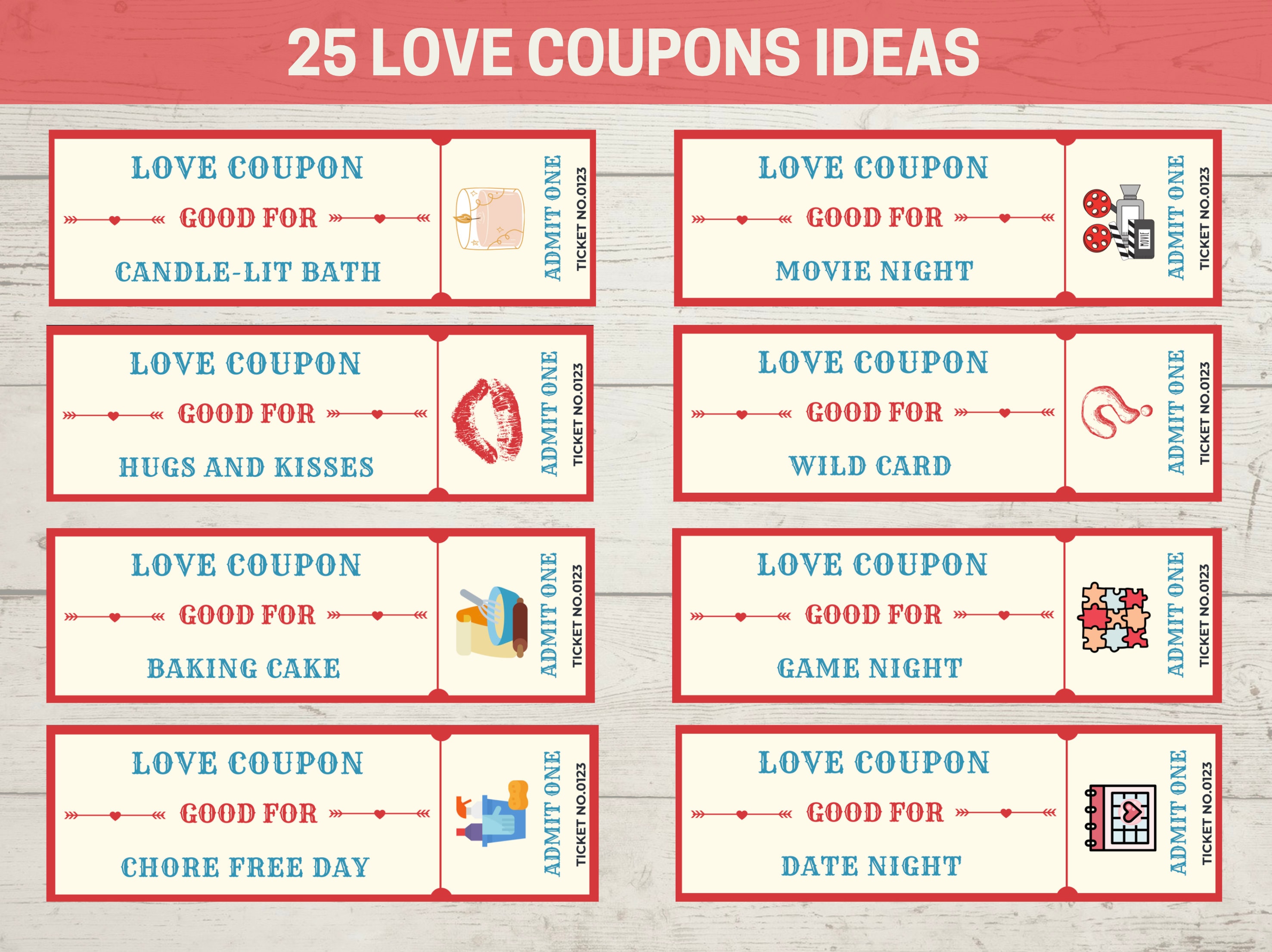 Love Coupon Book | Instant Download | DIY Gift Idea | Printable Coupons ...