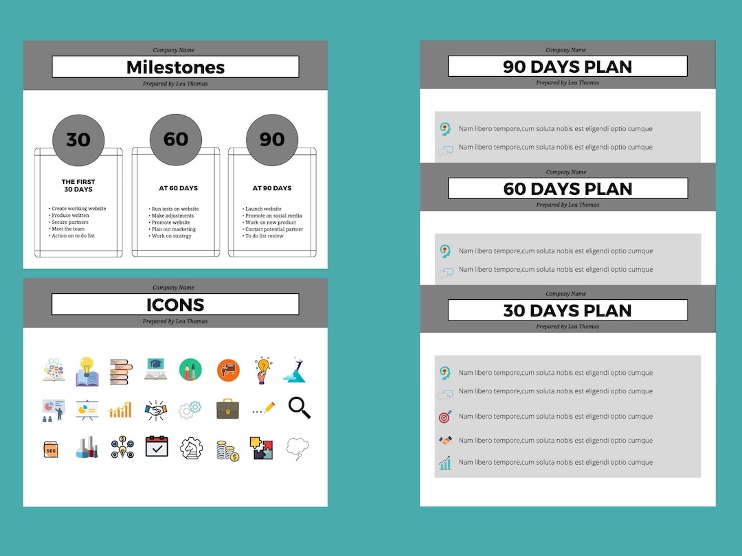 30 60 90 Day Plan and Professional Profile Template Interview Prep ...