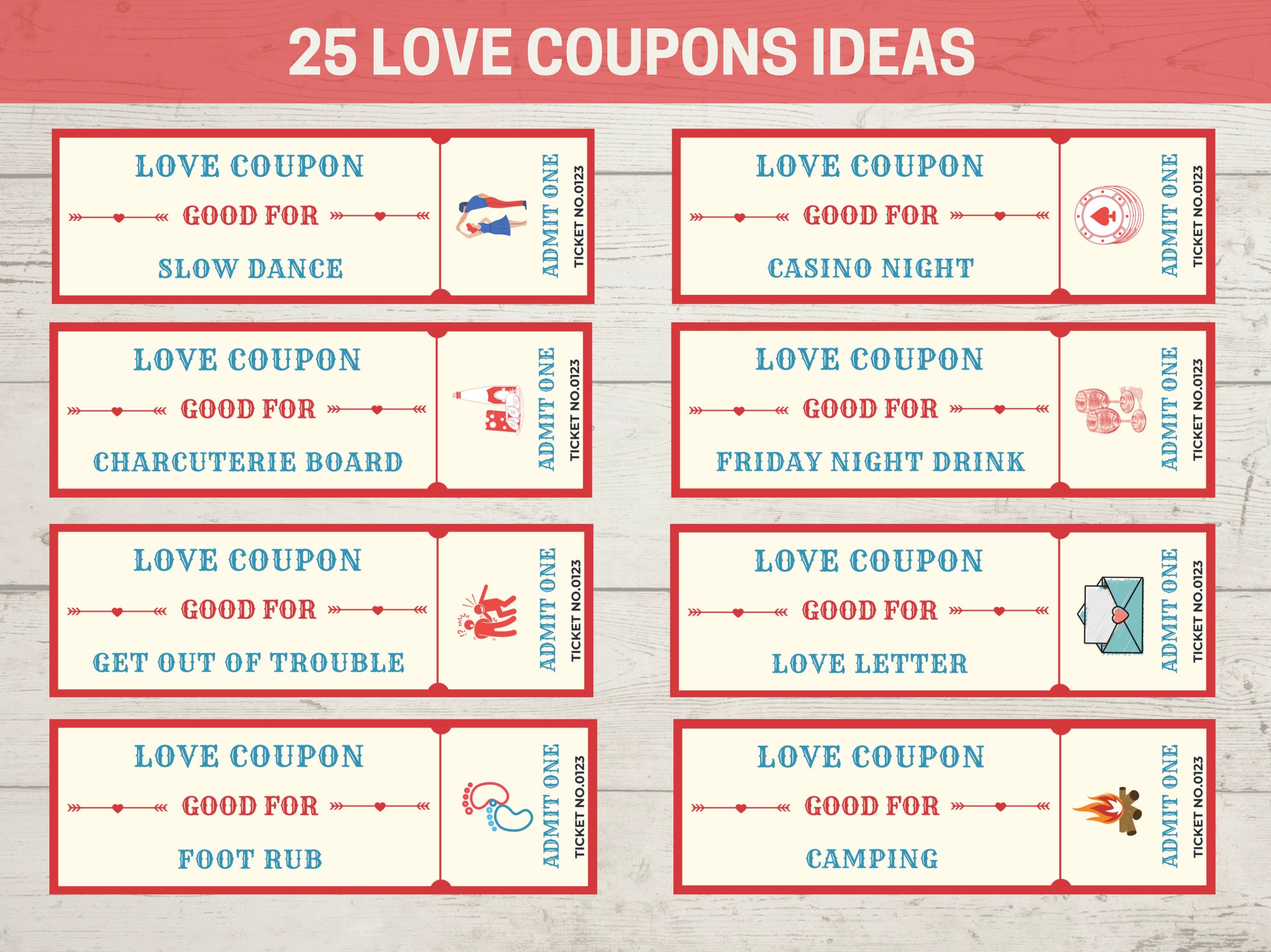Love Coupon Book | Instant Download | DIY Gift Idea | Printable Coupons ...